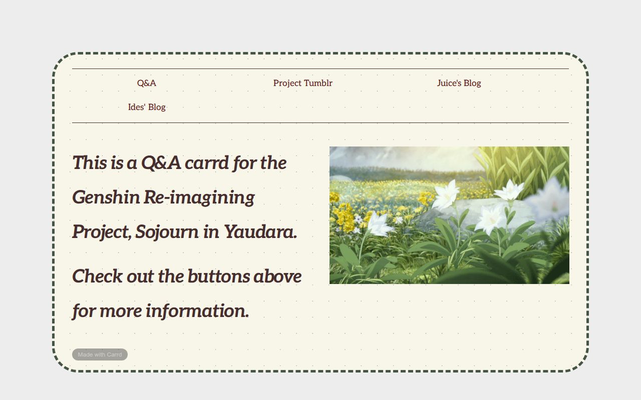 Sojourn in Yaudara Info Carrd